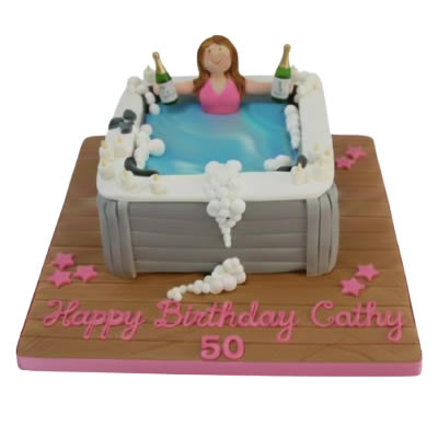 Hot Tub Spa Jacuzzi themed cake design suitable for all occasions