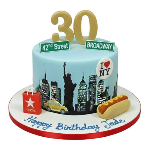 New York themed cake design suitable for all occasions